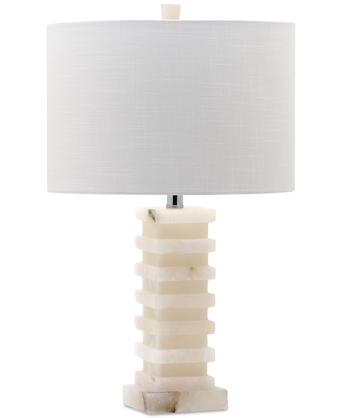 Decorator's Lighting Stacked Square Faux Alabaster Table Lamp - Macy's