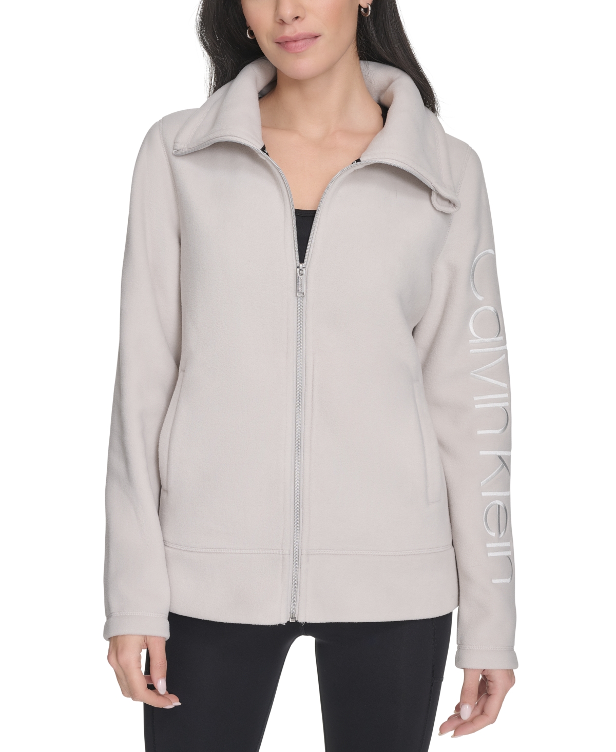 Click here for Calvin Klein Womens Active Tech Fleece Mock-Neck J... prices