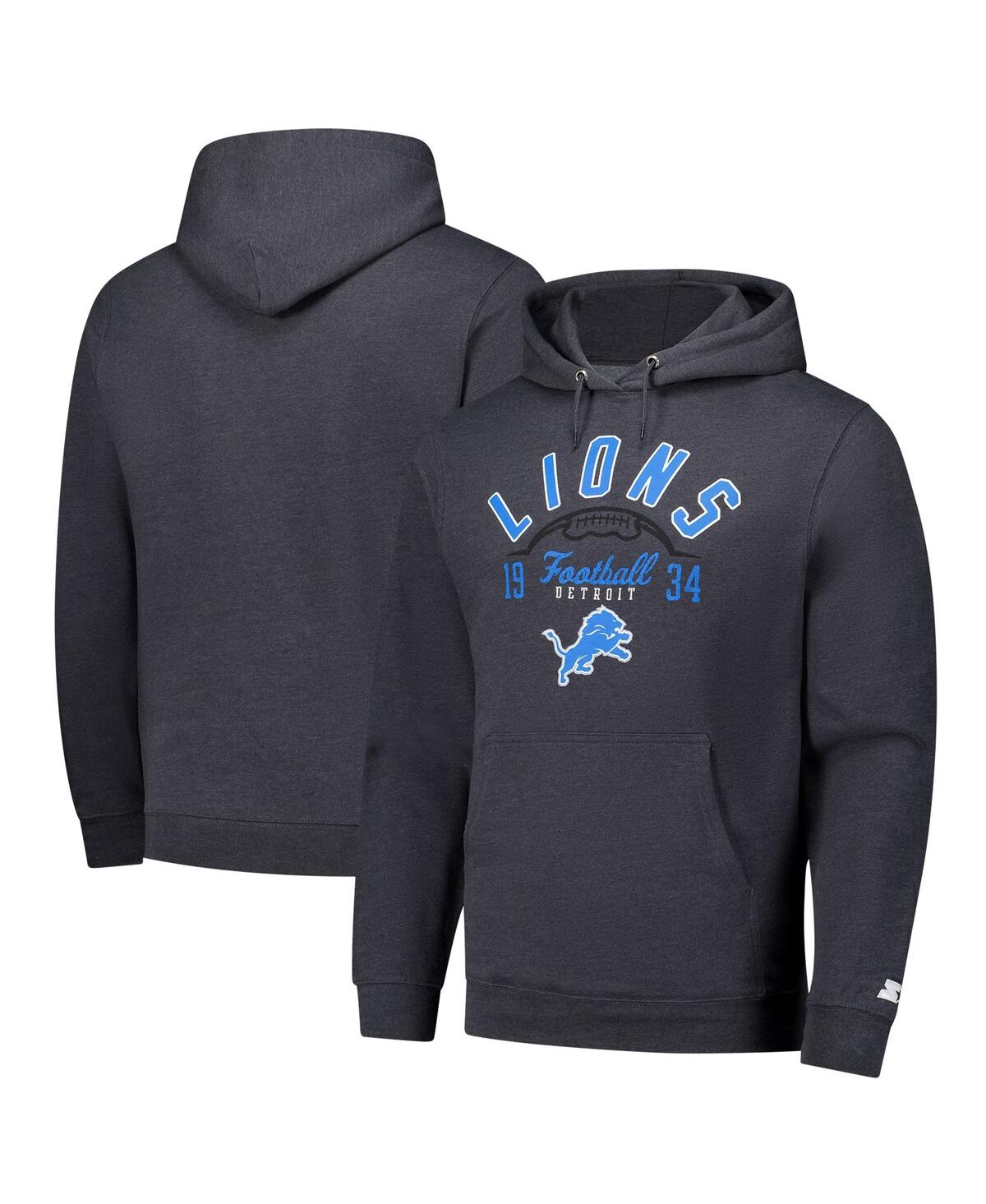 Click here for Starter Mens Charcoal Detroit Lions Pullover Hoodi... prices