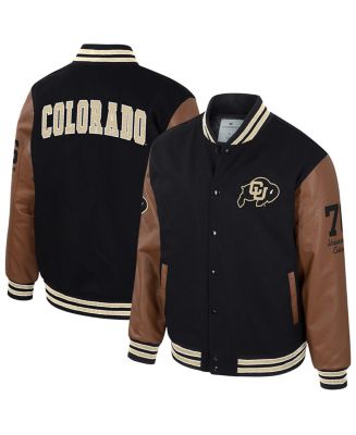 Colosseum Men's Black Colorado Buffaloes Letterman Full-Snap Varsity ...