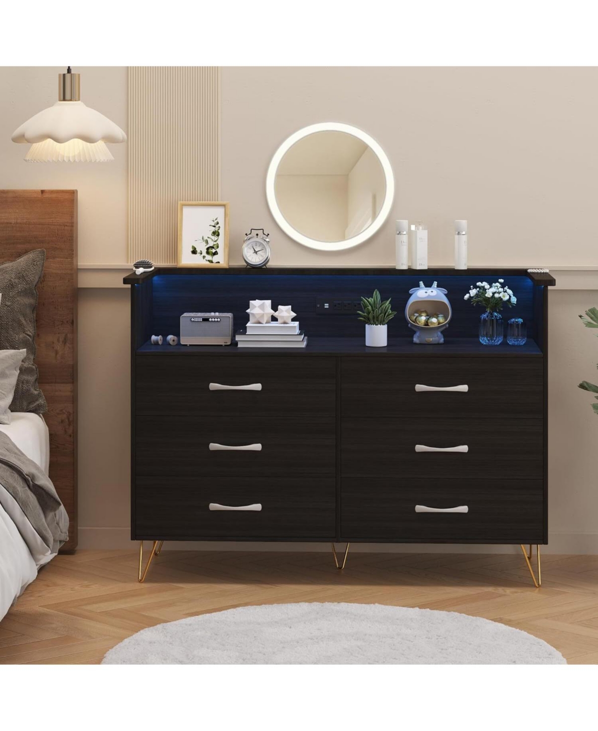 Click here for gaomon Dresser in Black Large Dresser for Bedroom... prices