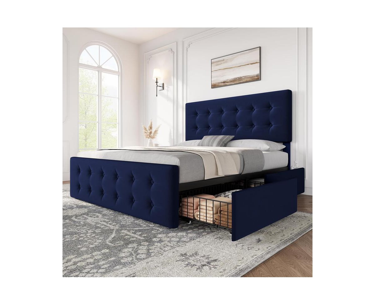 Click here for gaomon Queen Size Bed Frame with 4 Storage Drawers... prices