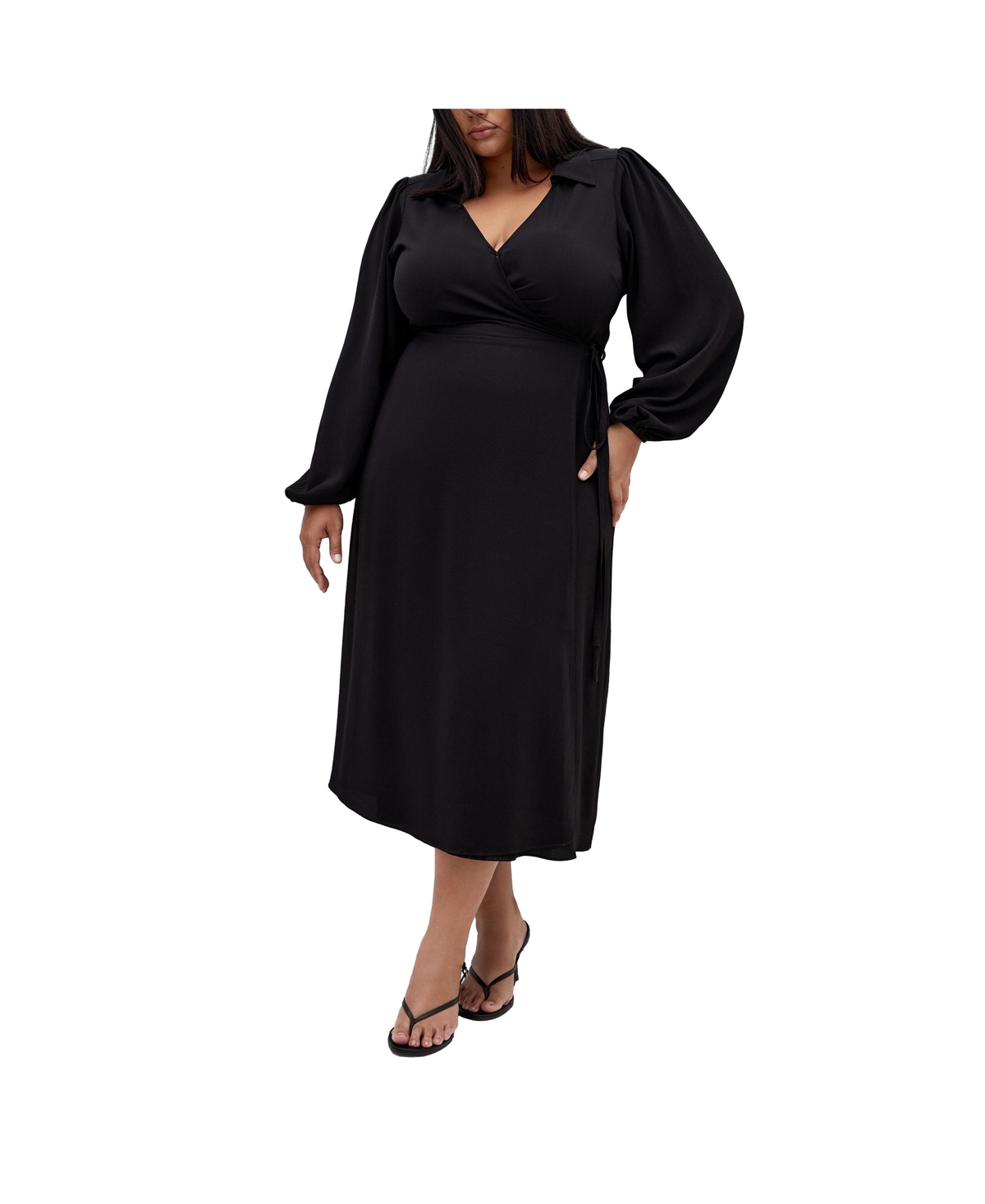 Click here for Plus Size Arizona Wrap Dress - Black prices