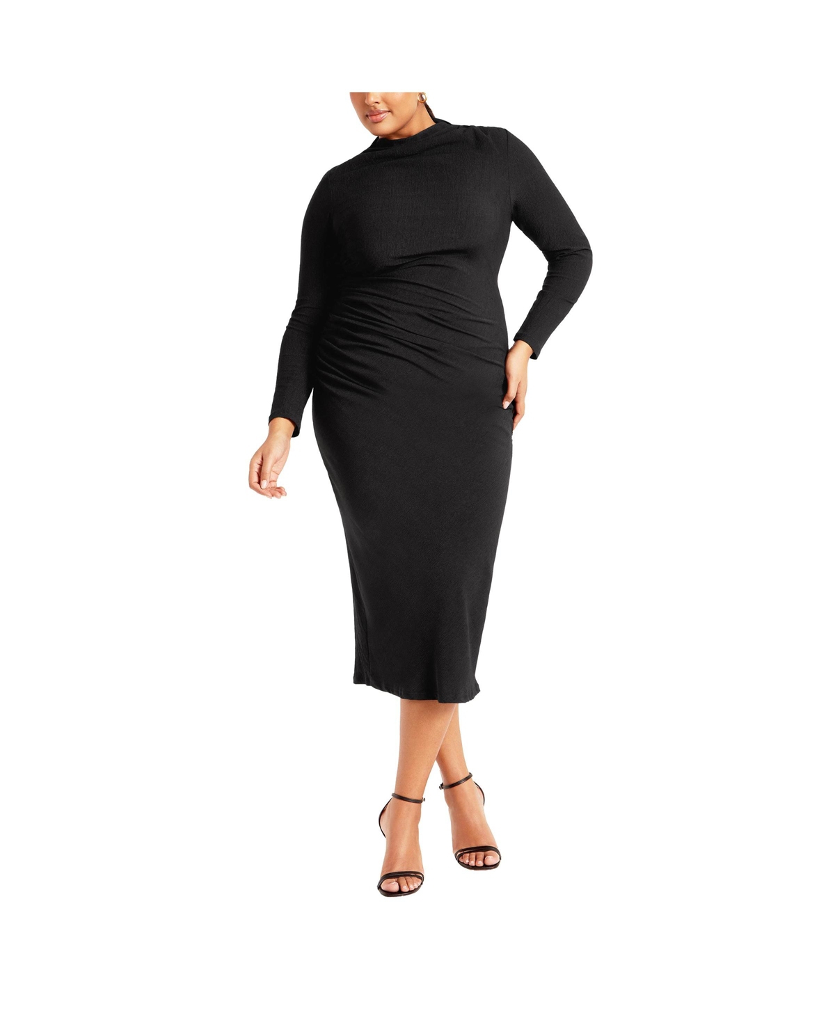 Click here for City Chic Plus Size Jojo Fitted Dress - Black prices