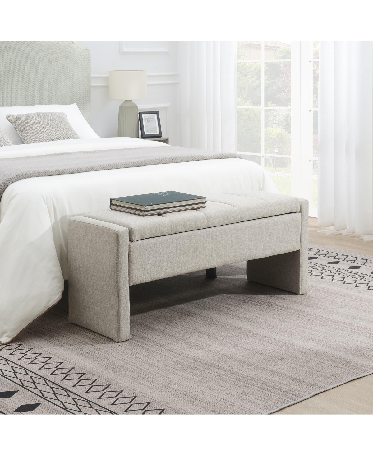 Click here for The Pop Home Modern Upholstered Bed End Bench with... prices
