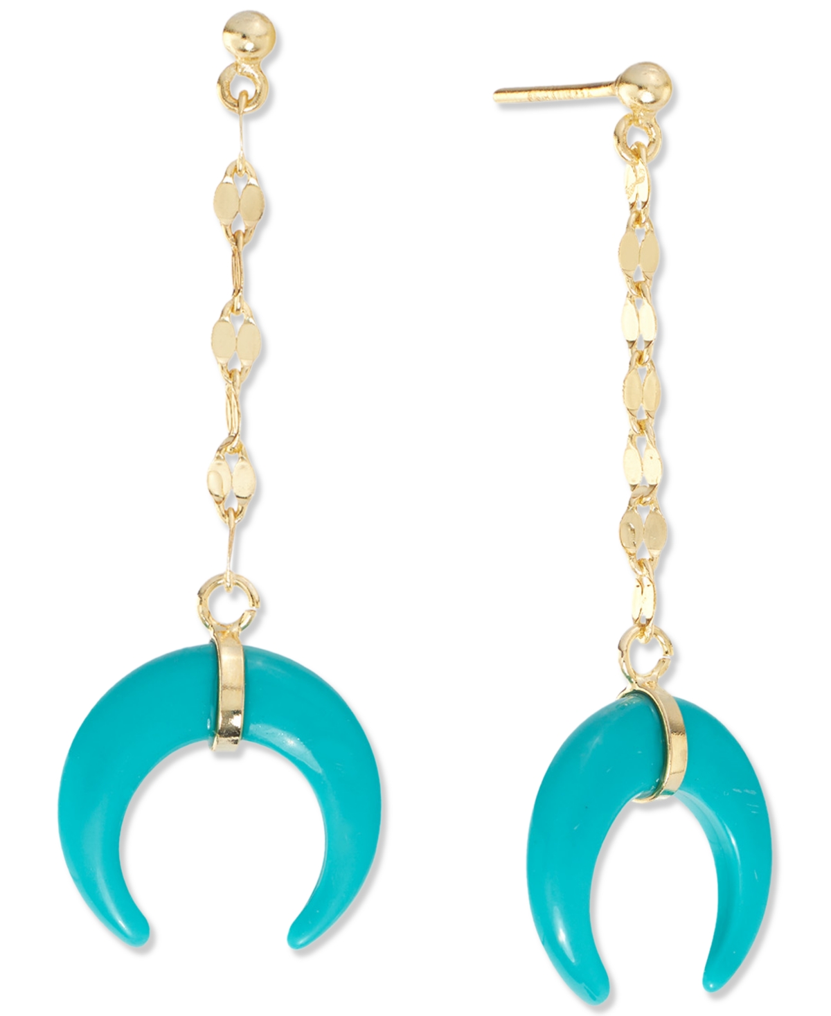 Click here for Simulated Turquoise Horn Double Mirror Link Linear... prices
