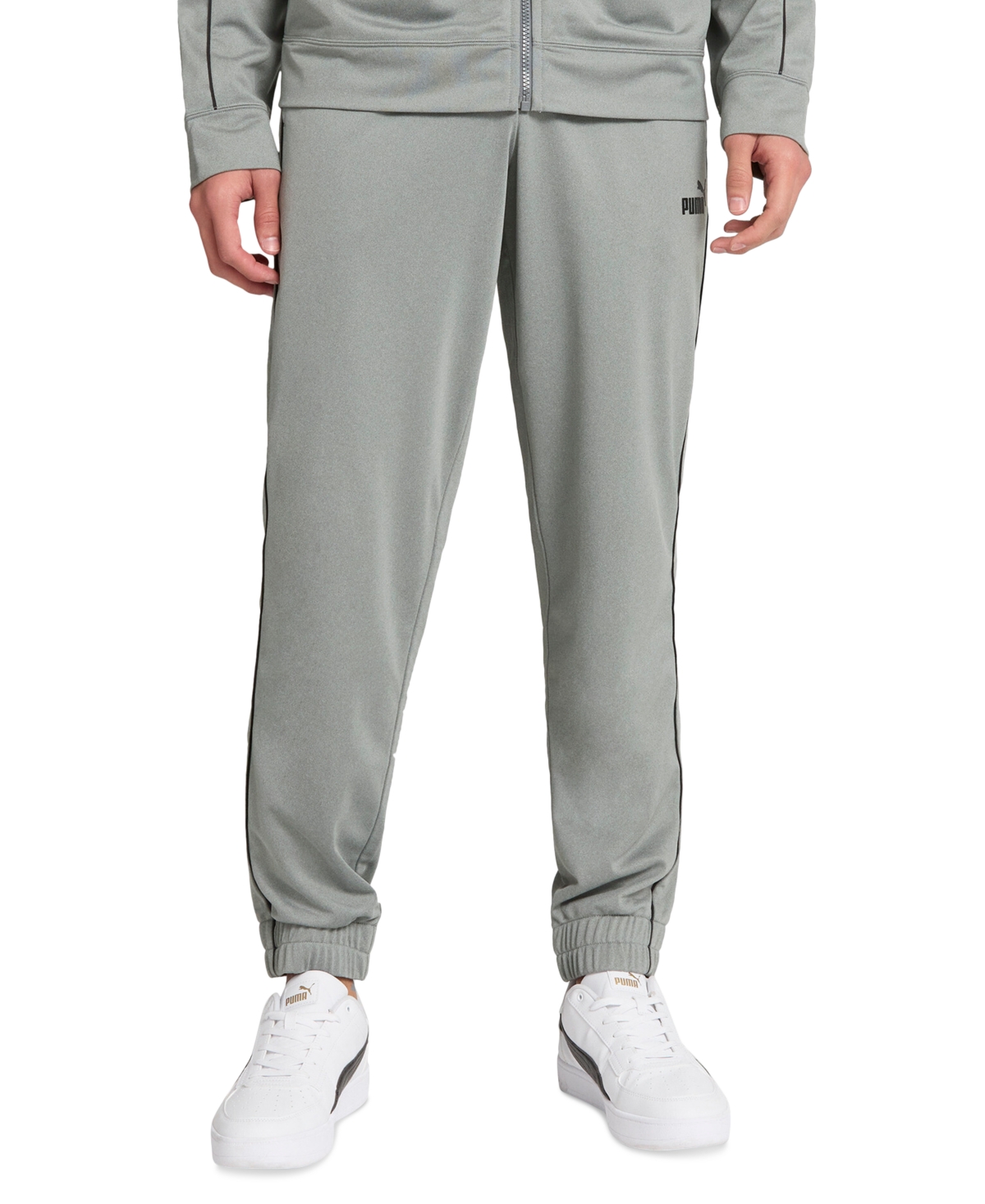 Click here for Puma Mens Piped Tricot Joggers - Gray prices