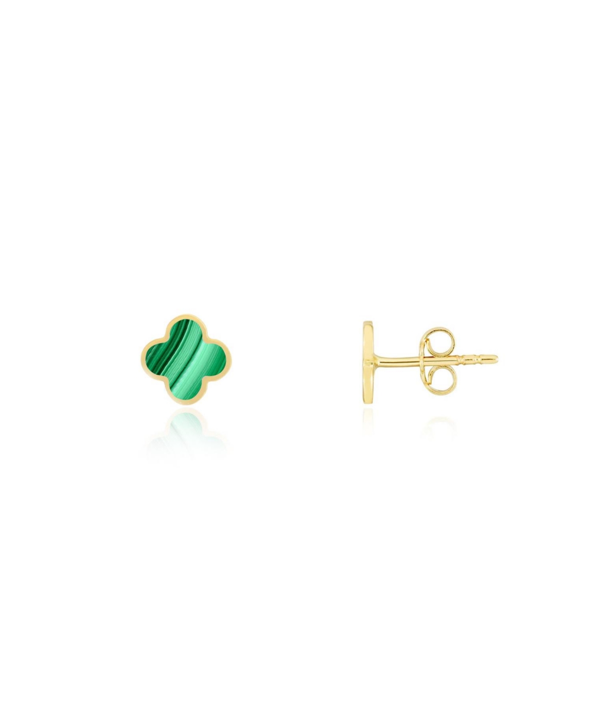 Click here for The Lovery Mini Malachaite Clover Stud Earrings 14... prices