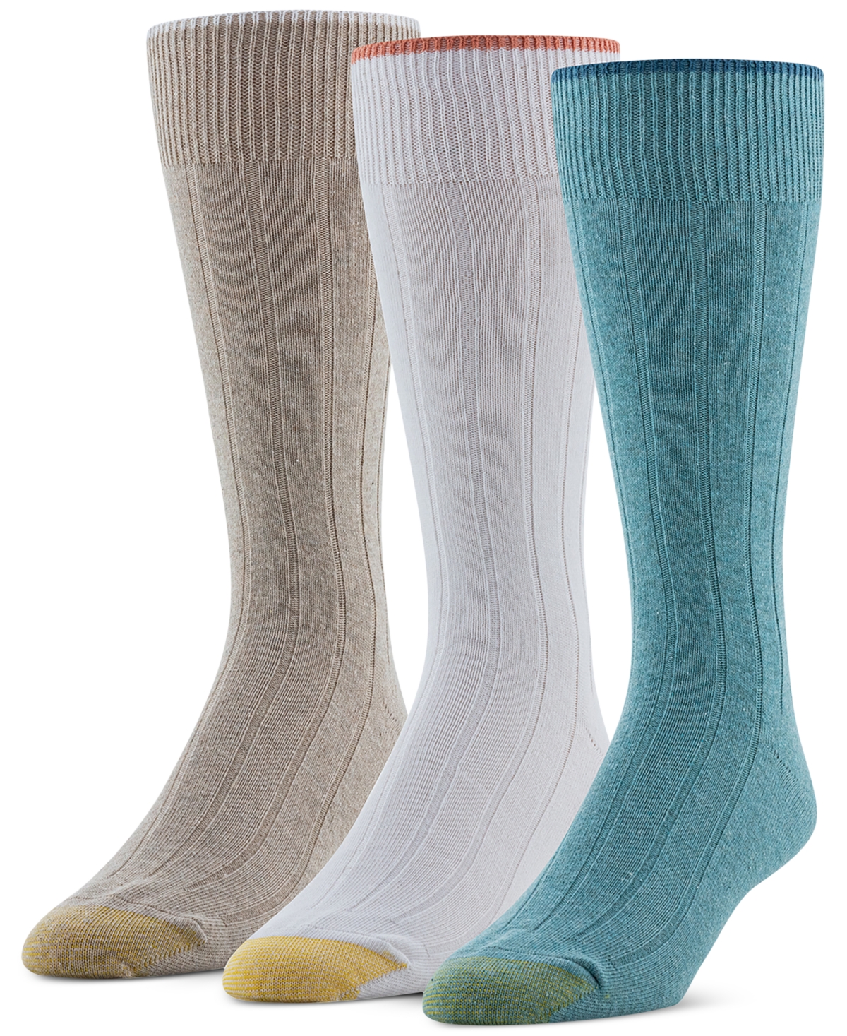 Click here for Gold Toe Mens Hampton Embroidered Crew Socks- 3-pa... prices