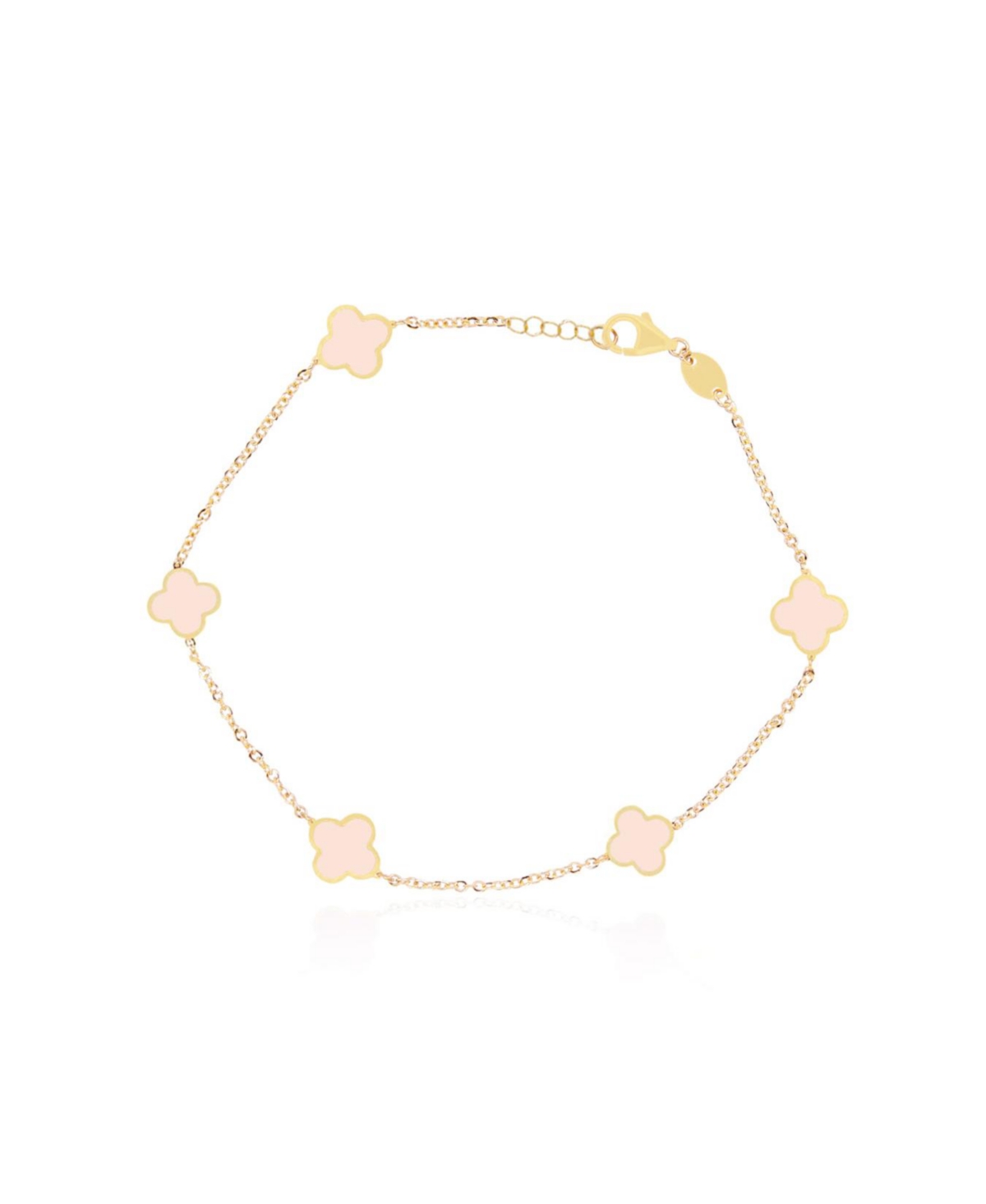 Click here for The Lovery Mini Pink Pearl Clover Bracelet 14K Gol... prices