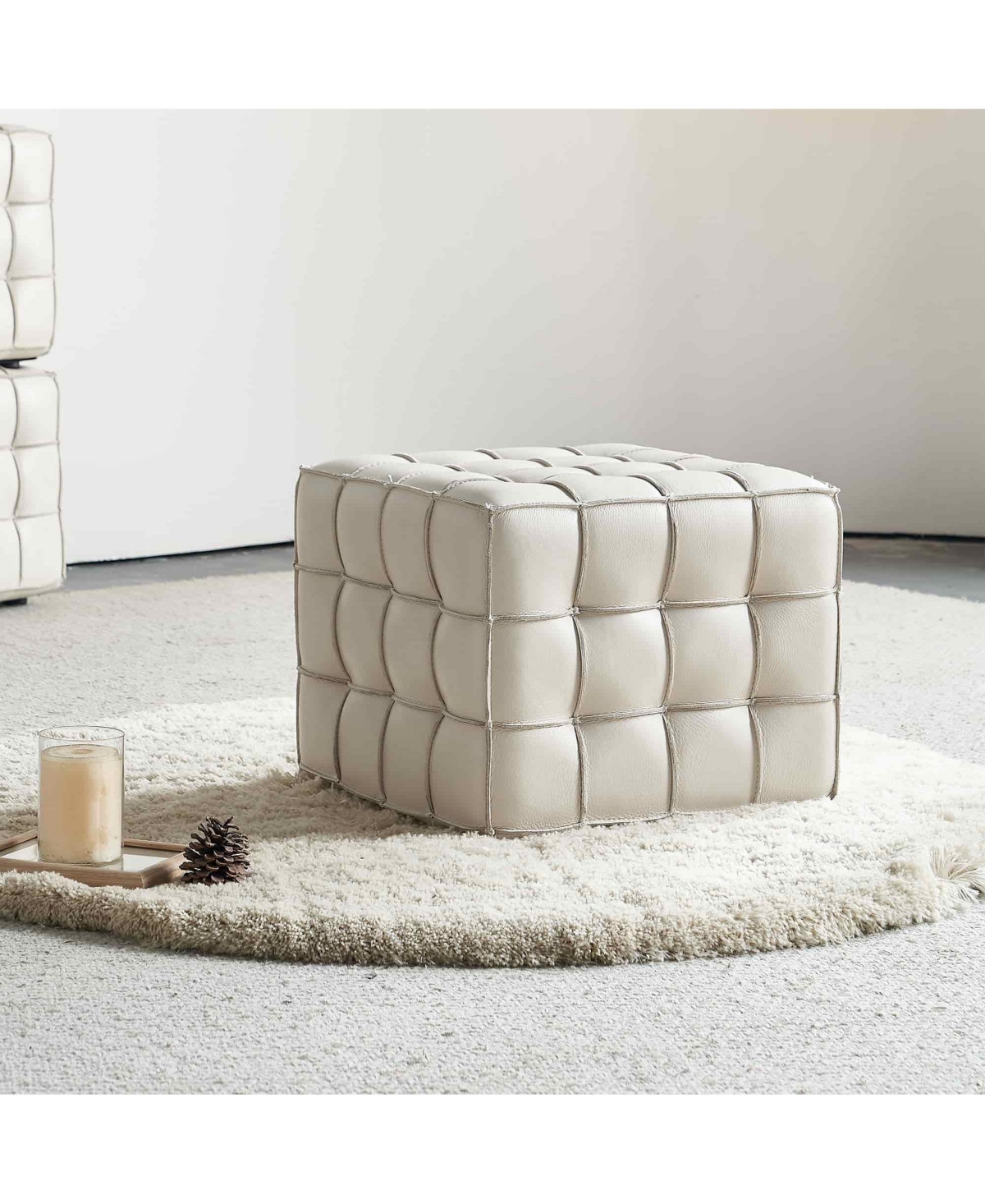 Click here for 17.32" W Genuine Leather Tufted Ottoman Foots... prices