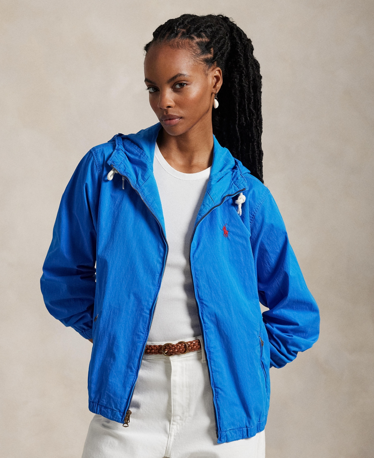 Polo Ralph Lauren Womens Twill Hooded Jacket - Blue