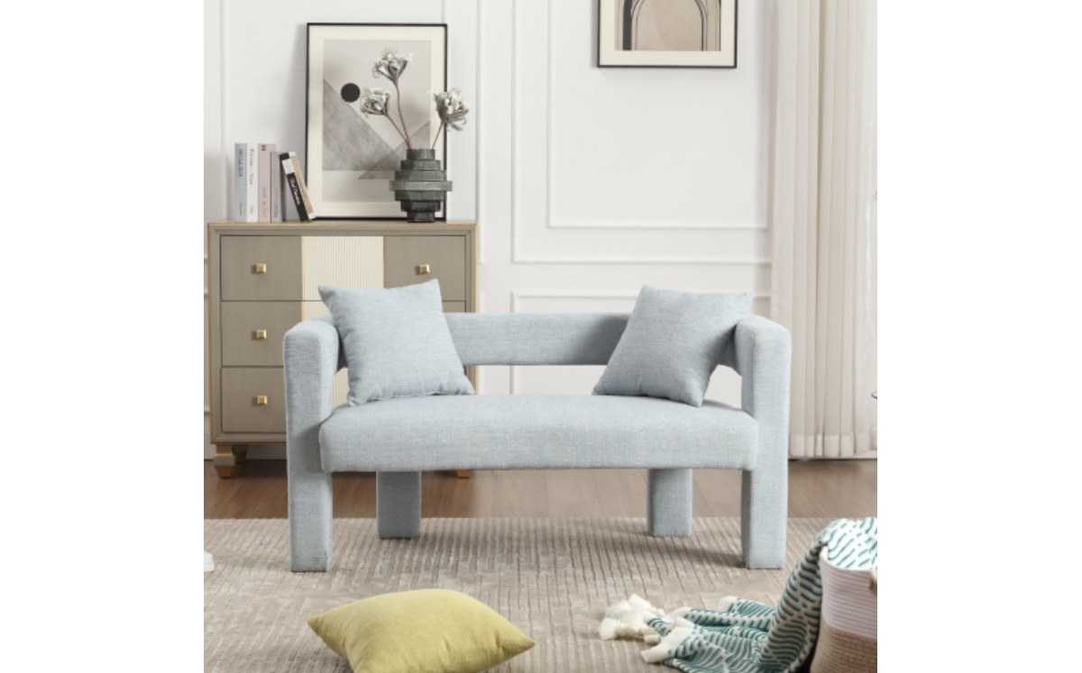 Click here for Modern Chenille Loveseat Bench  Comfy Upholstered... prices