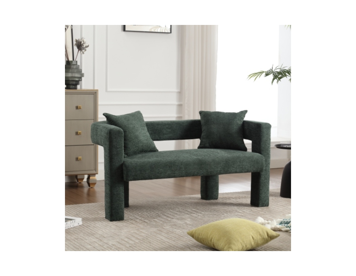 Click here for Modern Chenille Loveseat Bench  Comfy Upholstered... prices