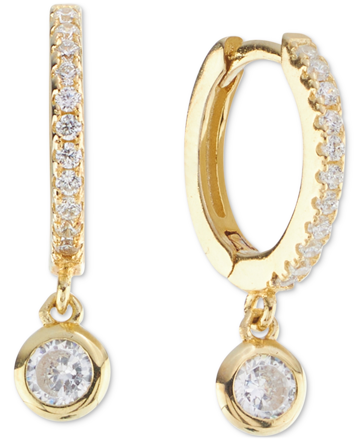 Click here for Cubic Zirconia Charm Huggie Hoop Earrings (3/8 ct.... prices