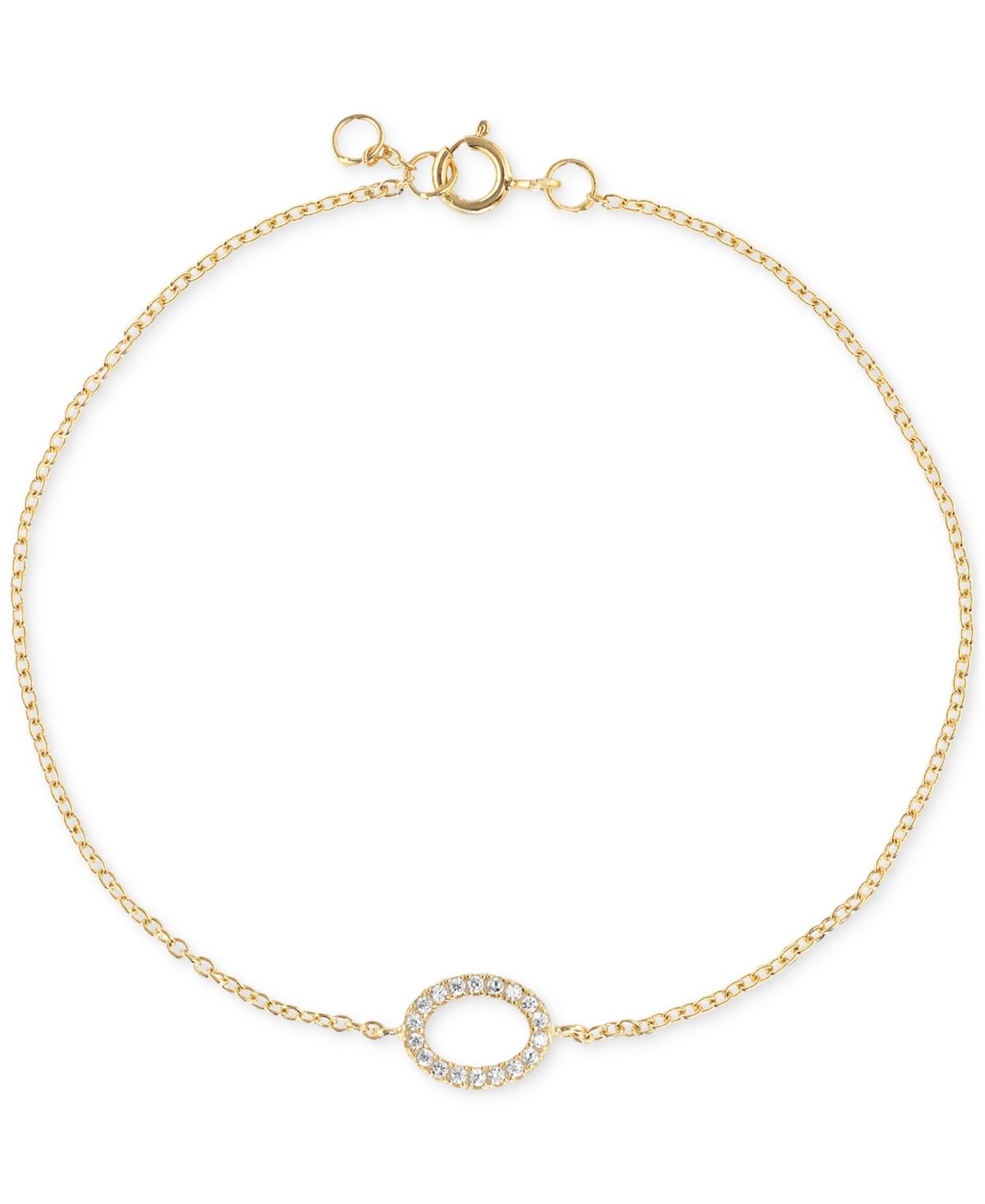 Click here for Cubic Zirconia Oval Charm Chain Bracelet (1/4 ct.... prices