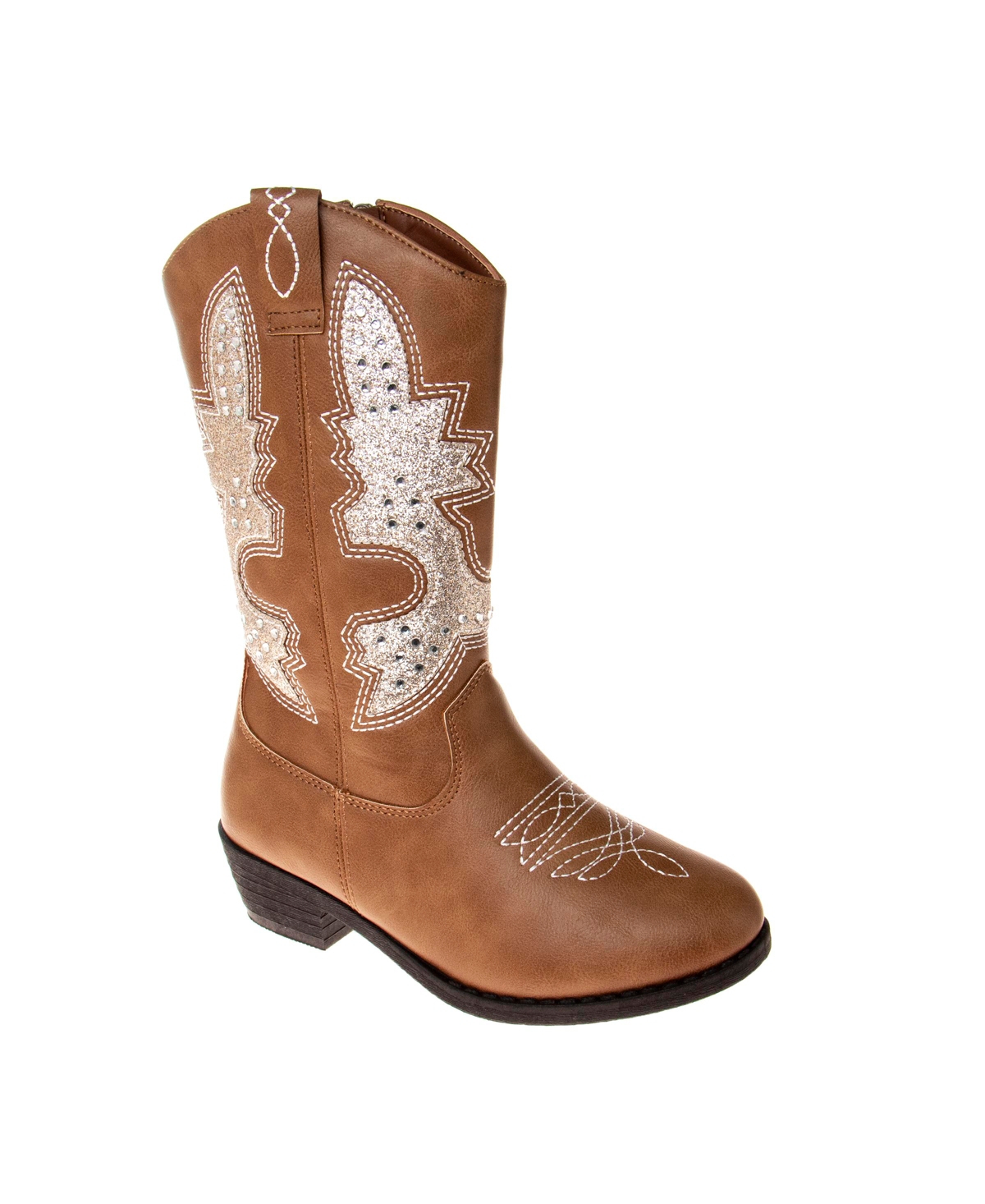 Click here for Kensie Girl Little Kids Zip-Up Cowgirl Boots - Tan prices