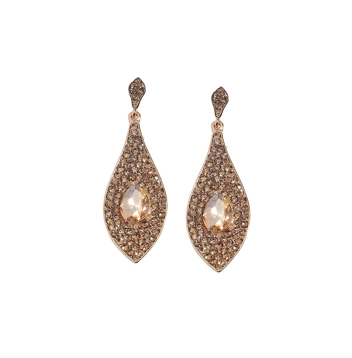 Click here for Maxi Marquise Drop Earrings - Brown prices