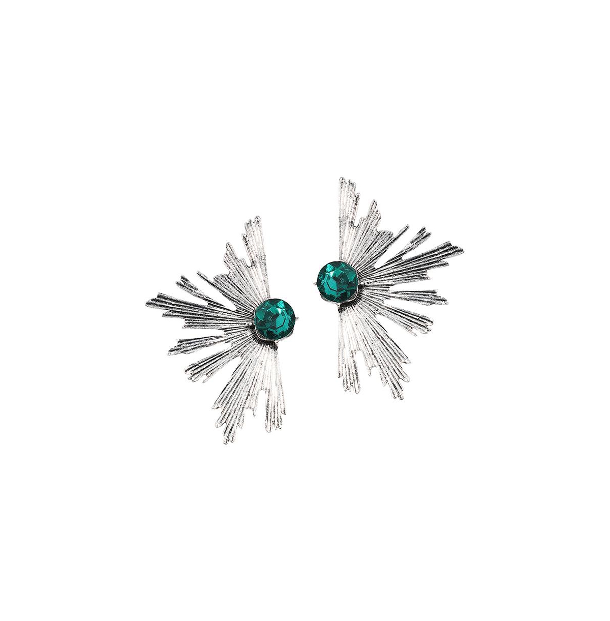 Click here for Metallic Flora Drop Earrings - Green prices