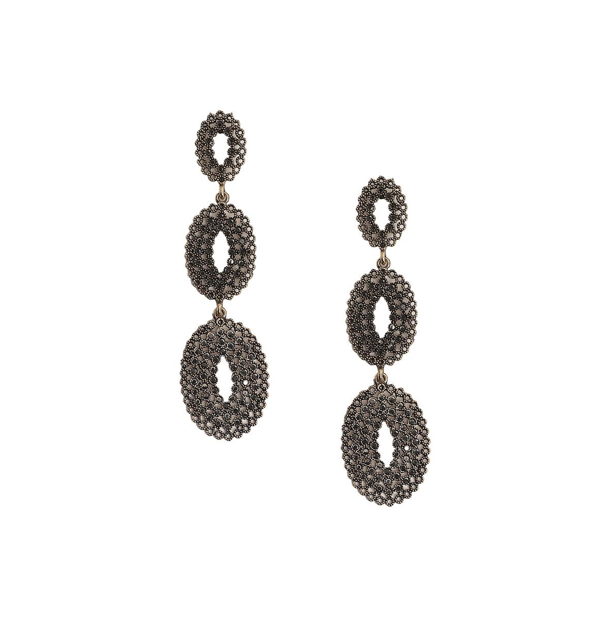 Click here for Intricate Oval Long Drop Earrings - Silver prices