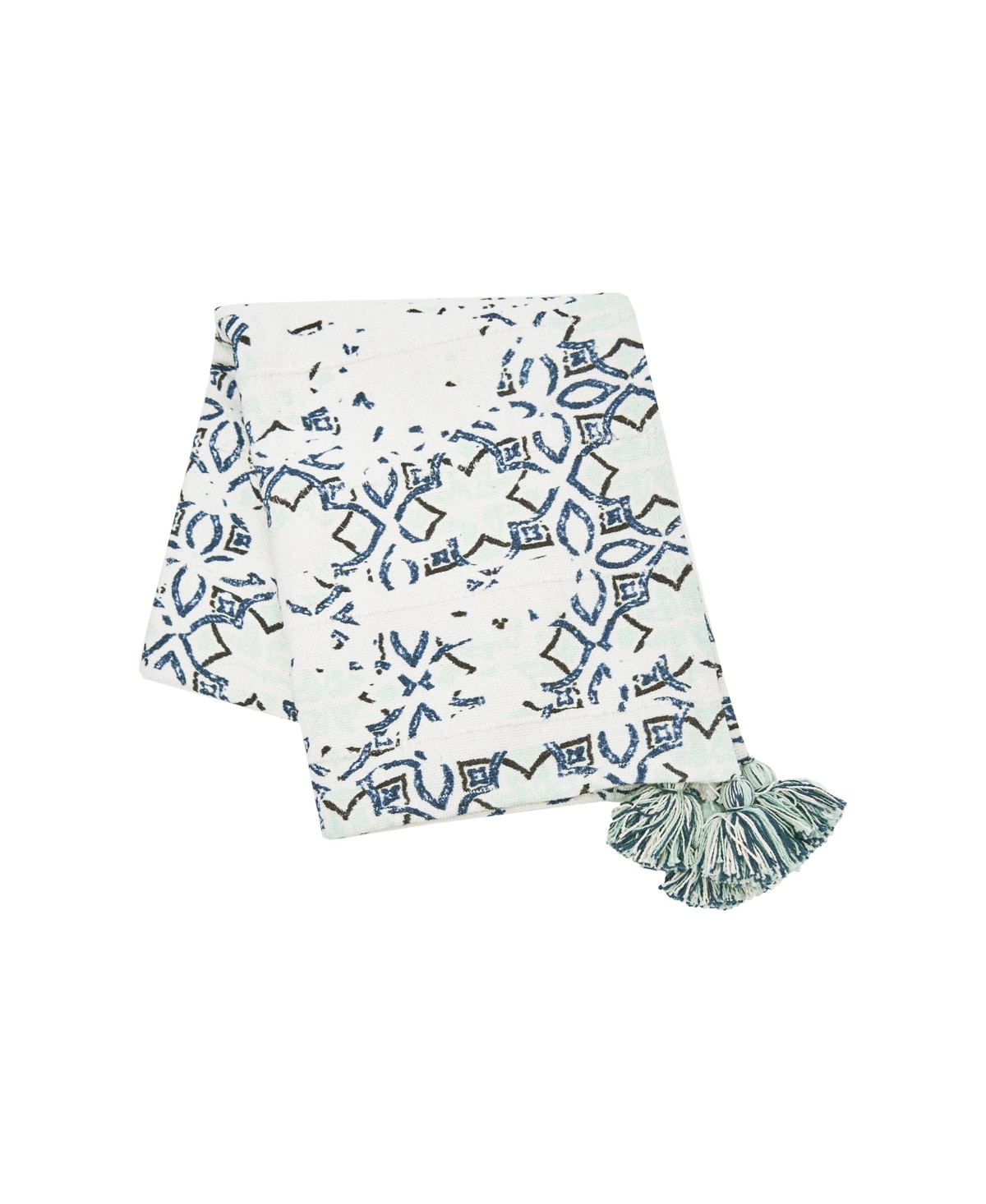 Click here for C&F Home 50 x 60 Esha Blue & White Damask Pattern... prices