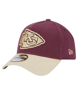 New Era Men's Maroon/Tan Kansas City Chiefs Moleskin A-Frame 9FORTY ...
