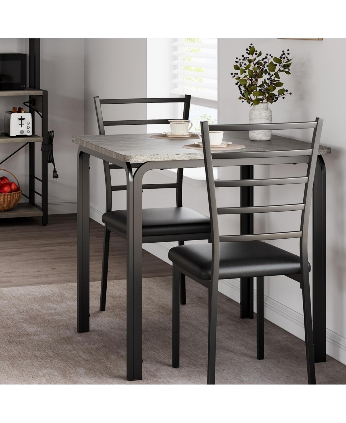 Click here for gaomon 3 Piece Dining Table Set for 2 Metal Frame... prices