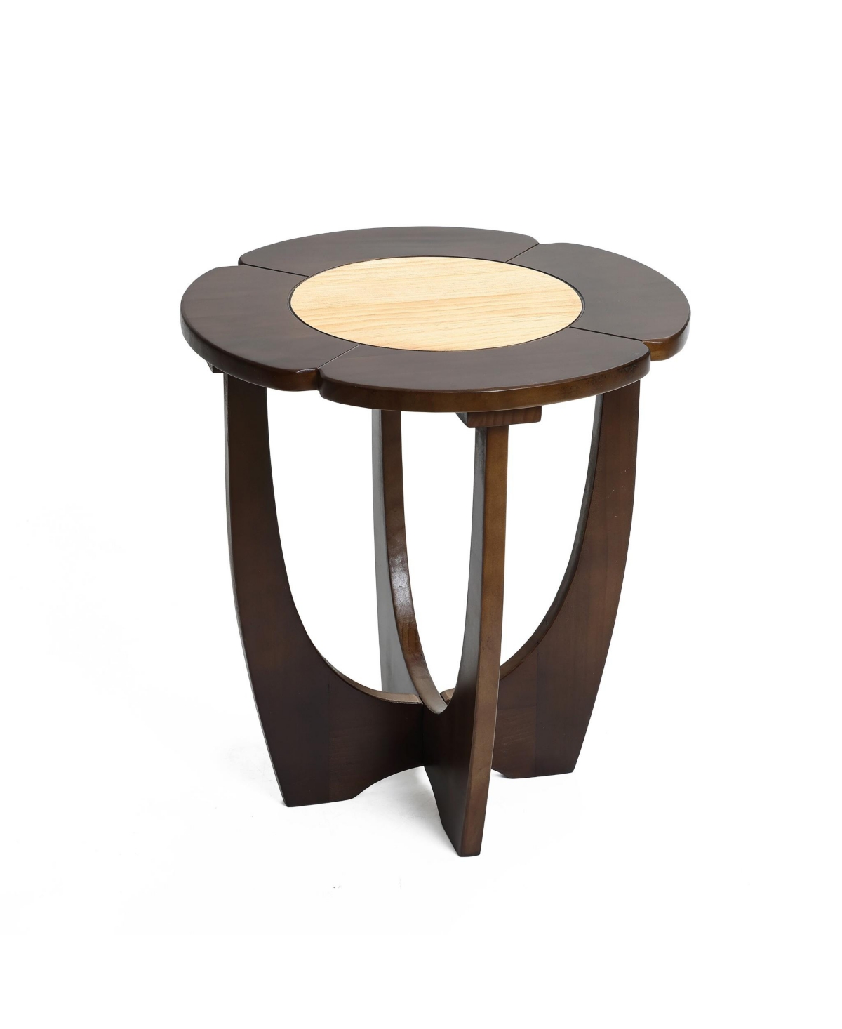 Click here for LuxenHome Dark Pine Wood Round Side and End Table... prices