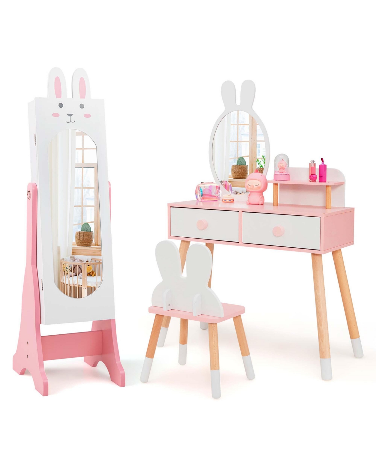 Click here for Costway Kids Vanity Set Princess Makeup Dressing T... prices