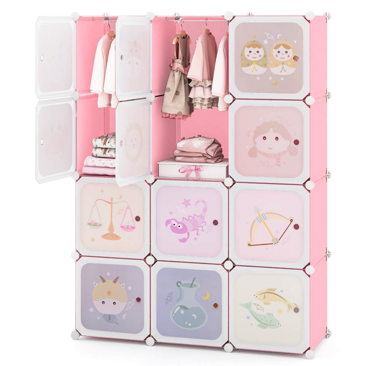Click here for 12-Cube Kids Wardrobe Baby Dresser Bedroom Armoire... prices