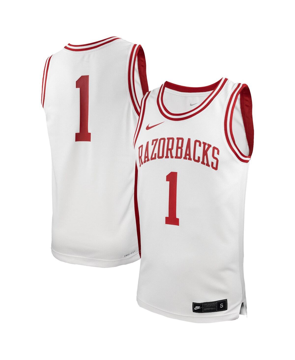 Click here for Nike Mens 1 White Arkansas Razorbacks Replica Bask... prices