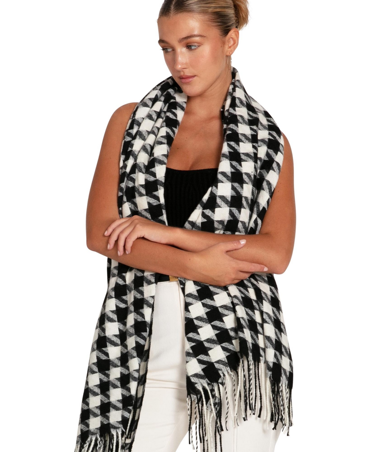 Click here for Belle & Bloom Return To Sender Houndstooth Scarf -... prices