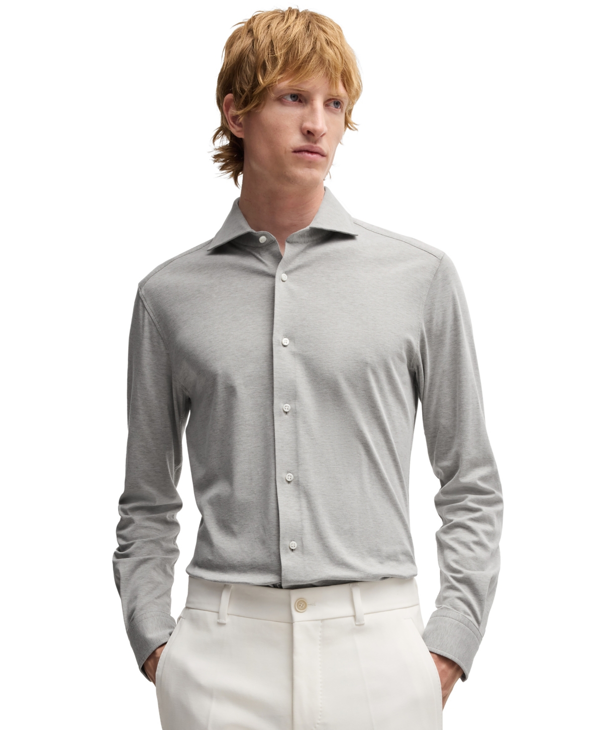 Click here for Boss by Hugo Boss Mens Slim-Fit Cotton-Blend Shirt... prices