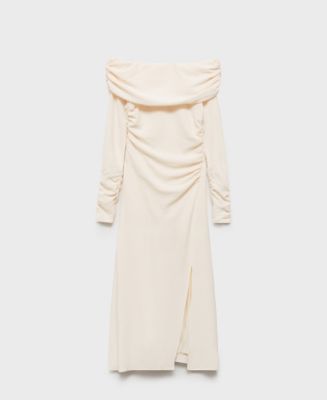 Mango Women's Off-The-Shoulder Draped Dress - Macy's