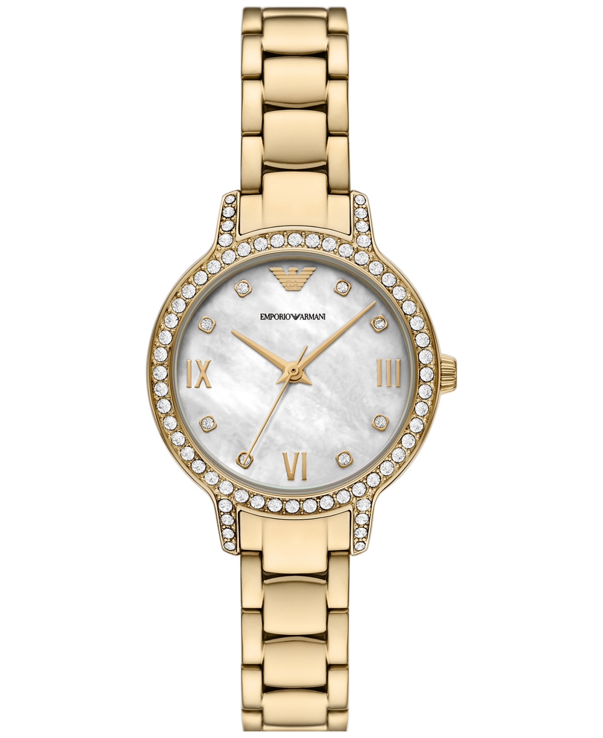 Emporio Armani Womens Gold-Tone Stainless Steel Bracelet Watch 32mm - Gold