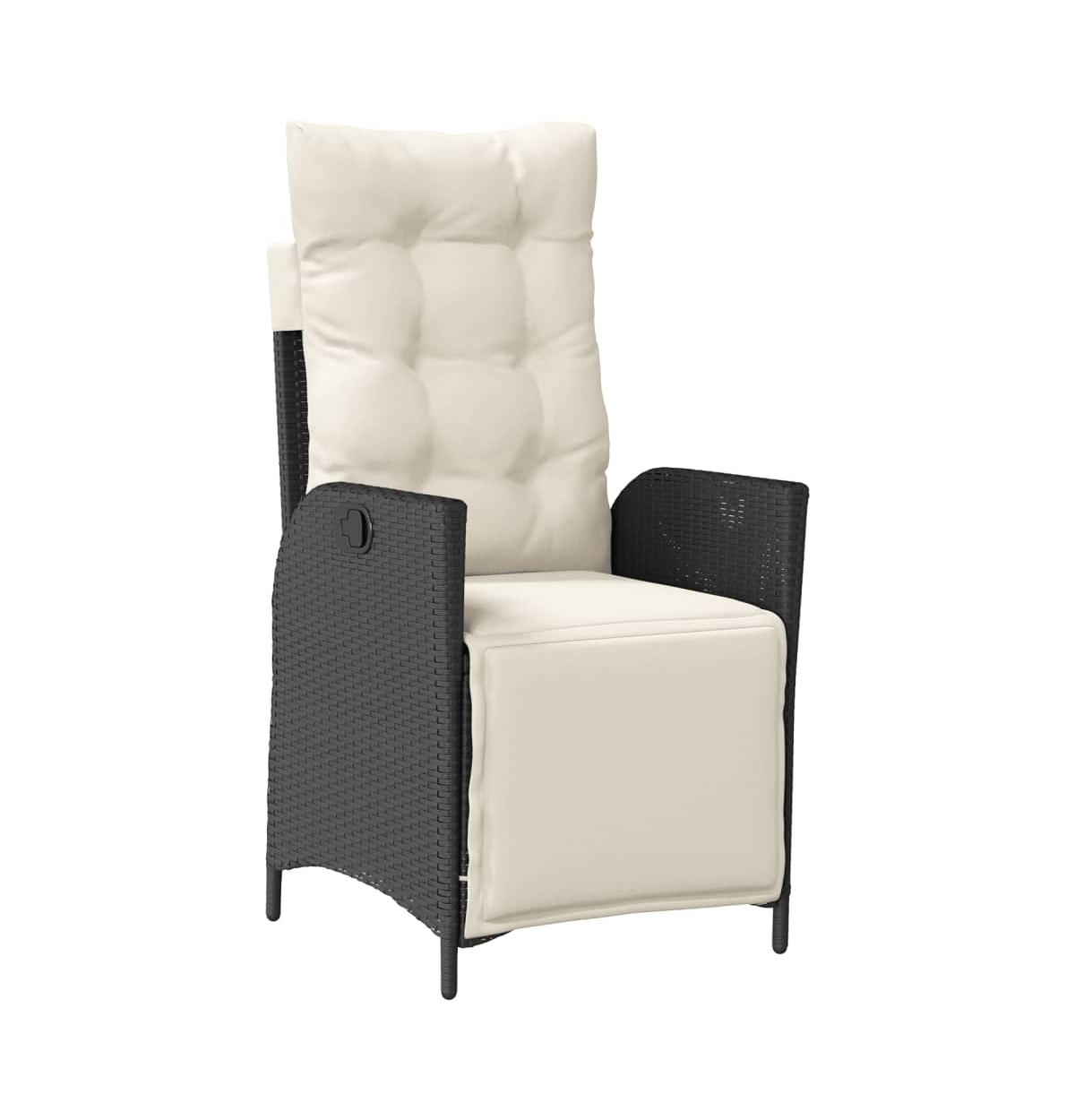 Click here for Reclining Patio Chair with Footrest Black Poly Rat... prices