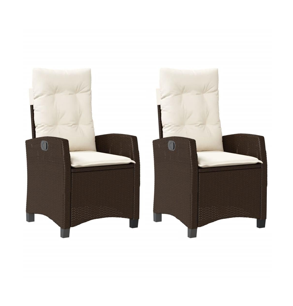 Click here for Reclining Patio Chairs 2 pcs with Cushions Brown P... prices
