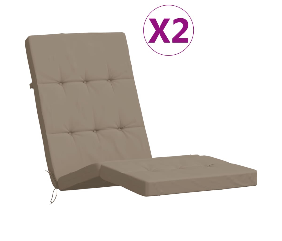Click here for Deck Chair Cushions 2 pcs Taupe Oxford Fabric - Ta... prices