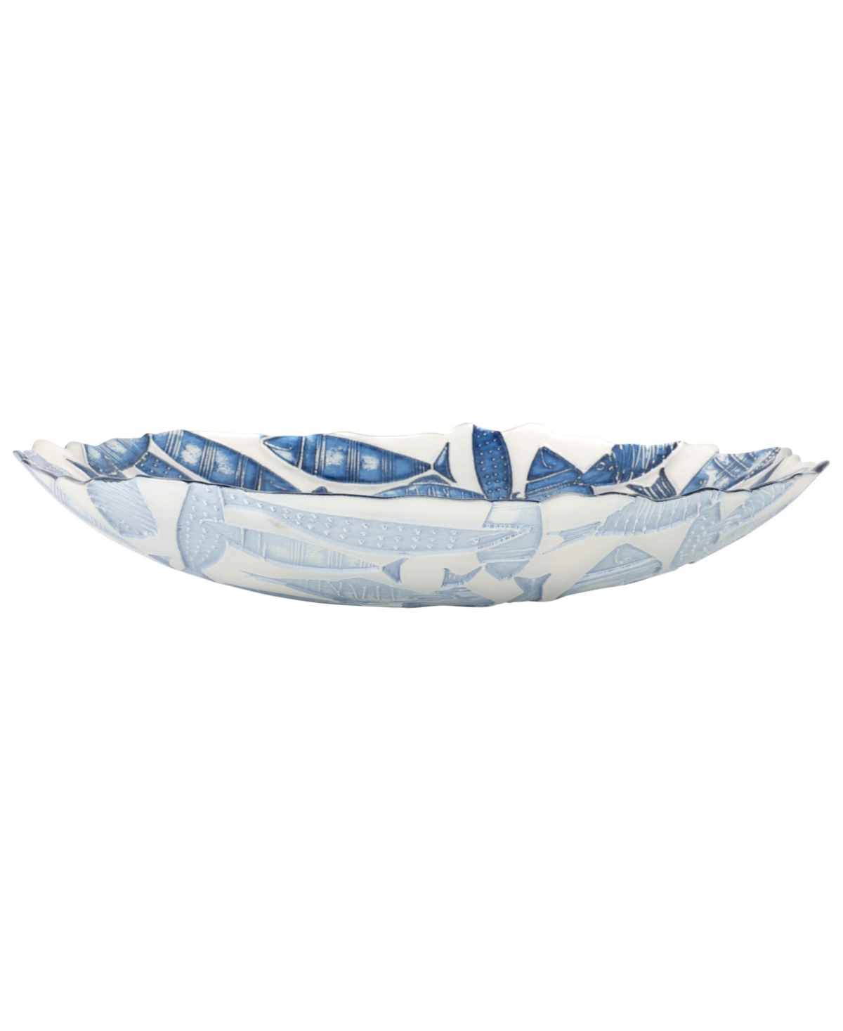 Click here for Vietri Isola Glass Shallow Serving Bowl - Blue prices