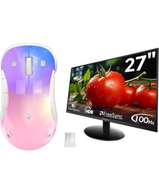 memzuoix LED Rechargeable Wireless Mouse and 27 Inch Computer Monitor ...