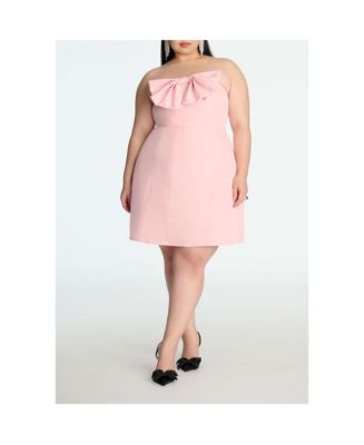 ELOQUII Women's Plus Size X Kate Spade New York Bow Detail Flare Mini ...