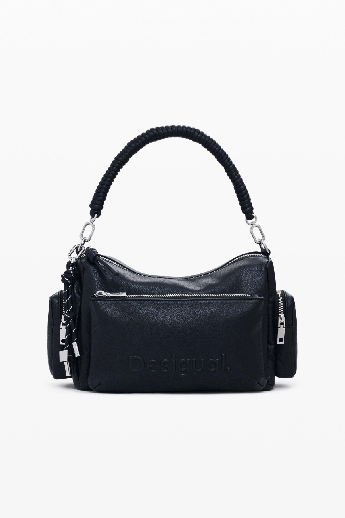 Click here for Desigual Womens 3D logo bowling bag - Black prices