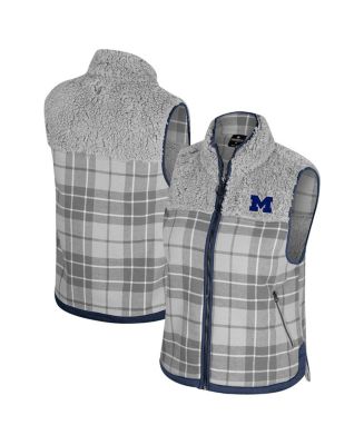 Colosseum Women's Gray Michigan Wolverines Matilda Sherpa Plaid Full ...