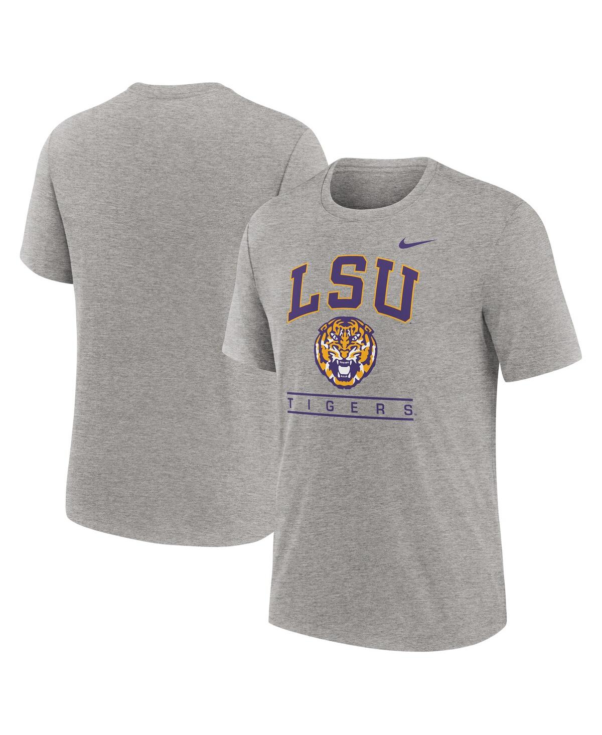 Click here for Nike Mens Heather Gray Lsu Tigers Arch Over Logo T... prices