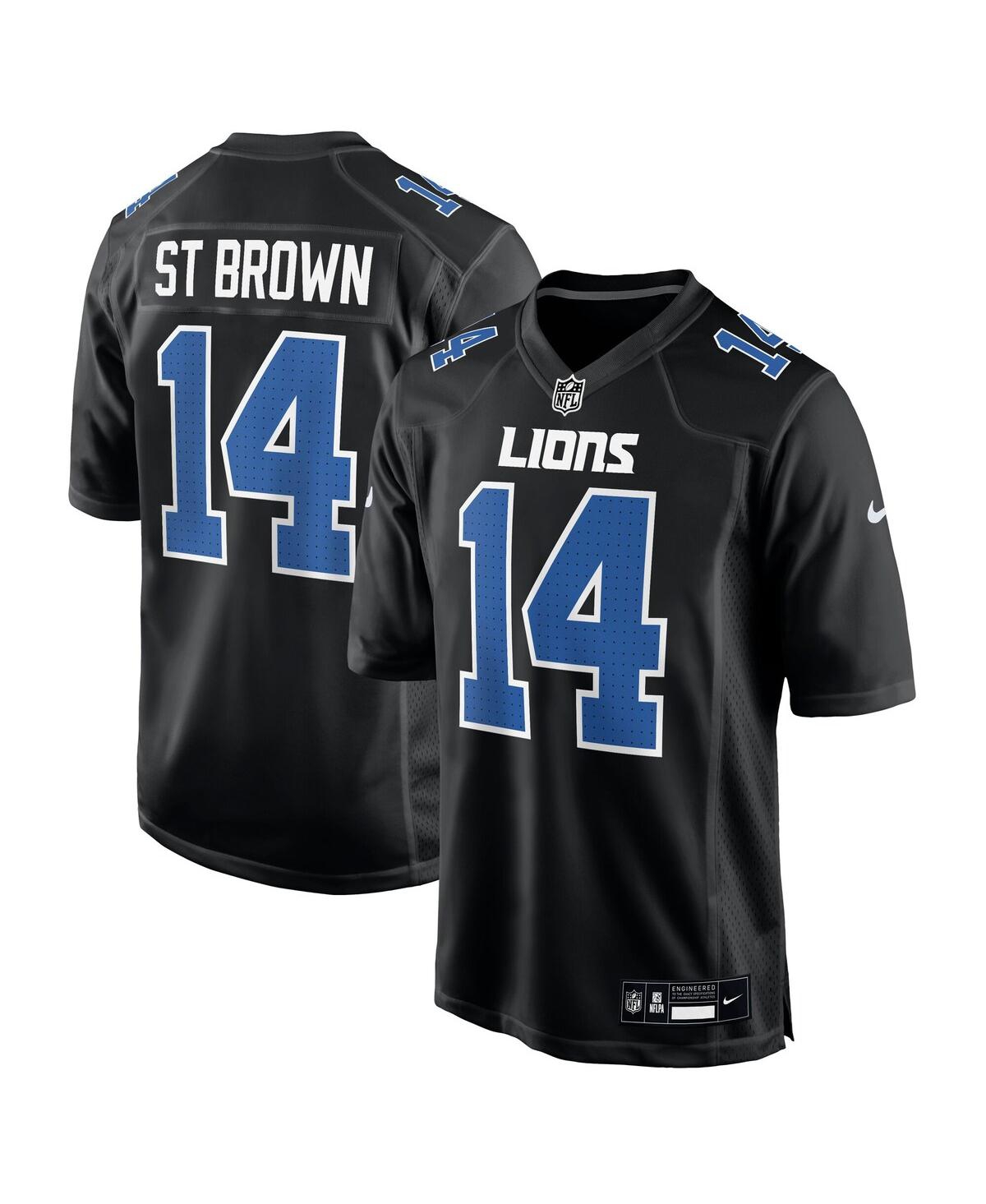 Click here for Nike Mens Amon-Ra St. Brown Carbon Black Detroit L... prices