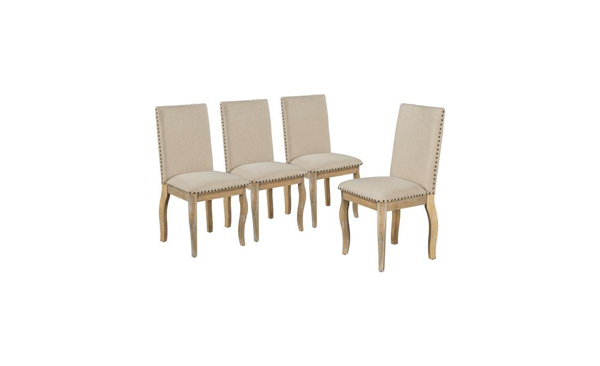 Click here for Set of 4 Upholstered Dining Chairs with Nailhead T... prices