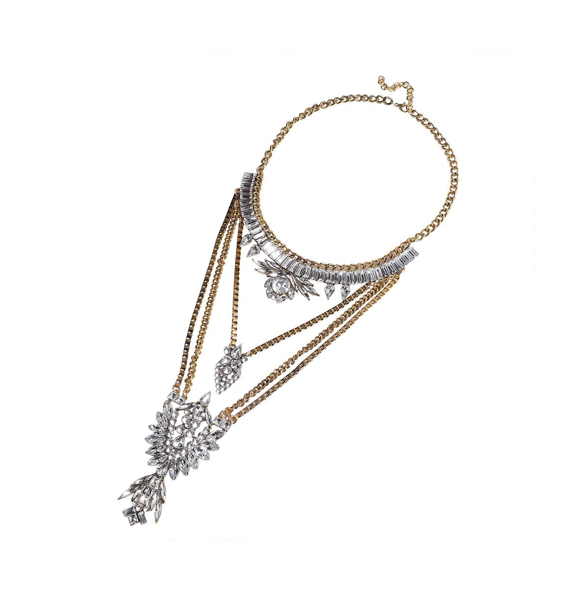 Click here for Crystal Layered Necklace - Silver prices