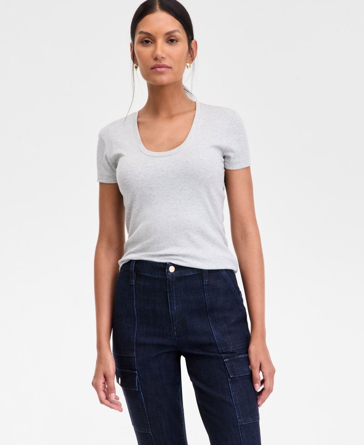Click here for I.n.c. International Concepts Womens Ribbed Scoop-... prices