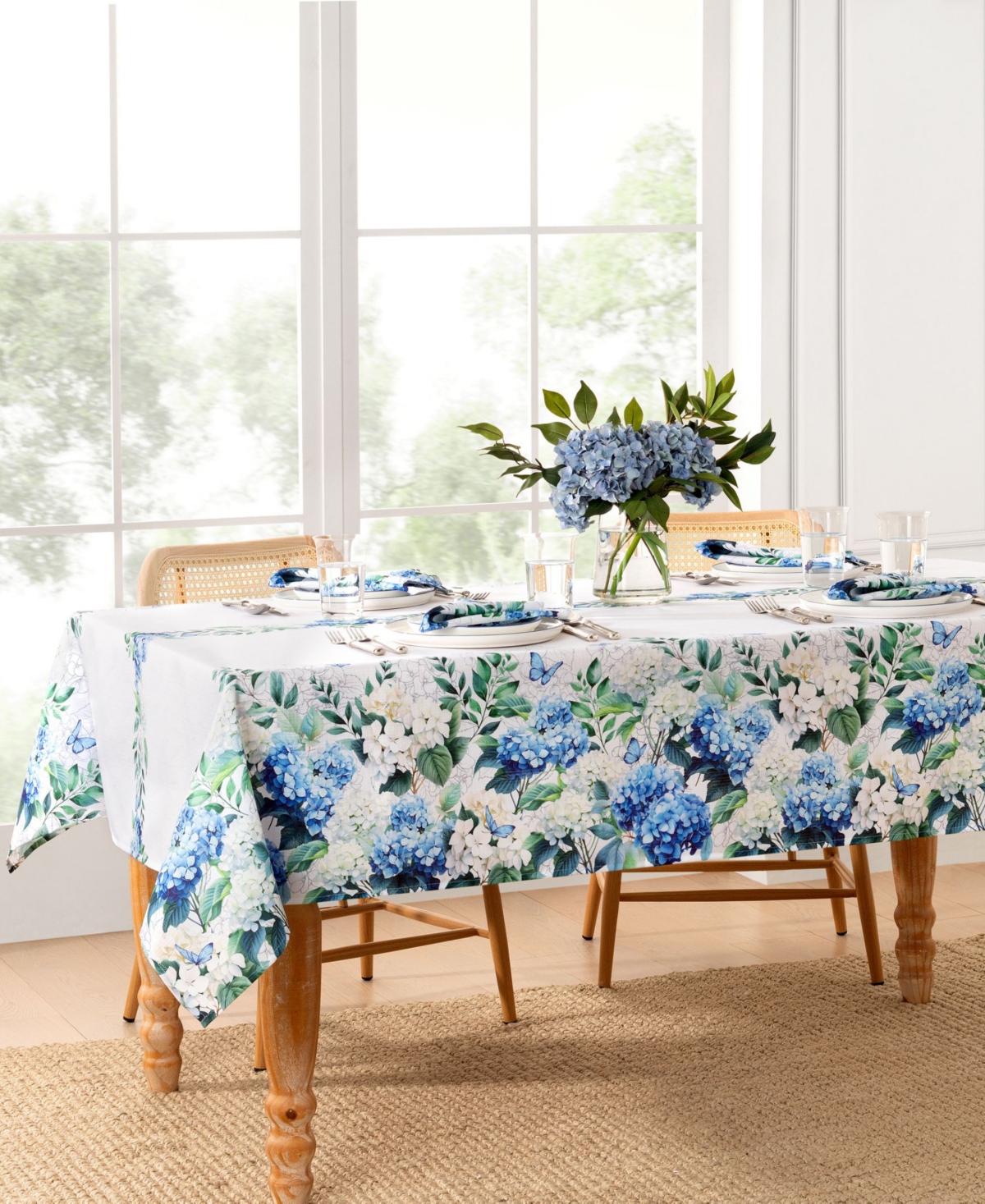 Click here for Elrene Hydrangea Bloom Floral Double Border Rectan... prices