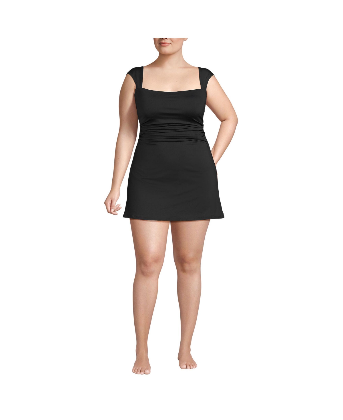 Click here for Lands End Womens Smoothing Square Neck Ruched Swim... prices